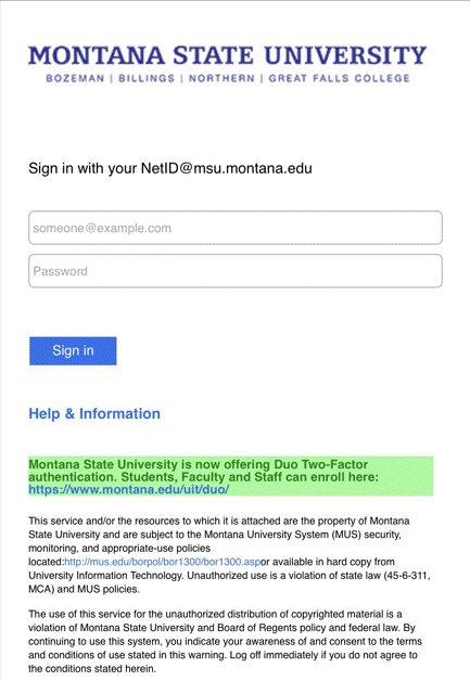Login - UIT | Montana State University